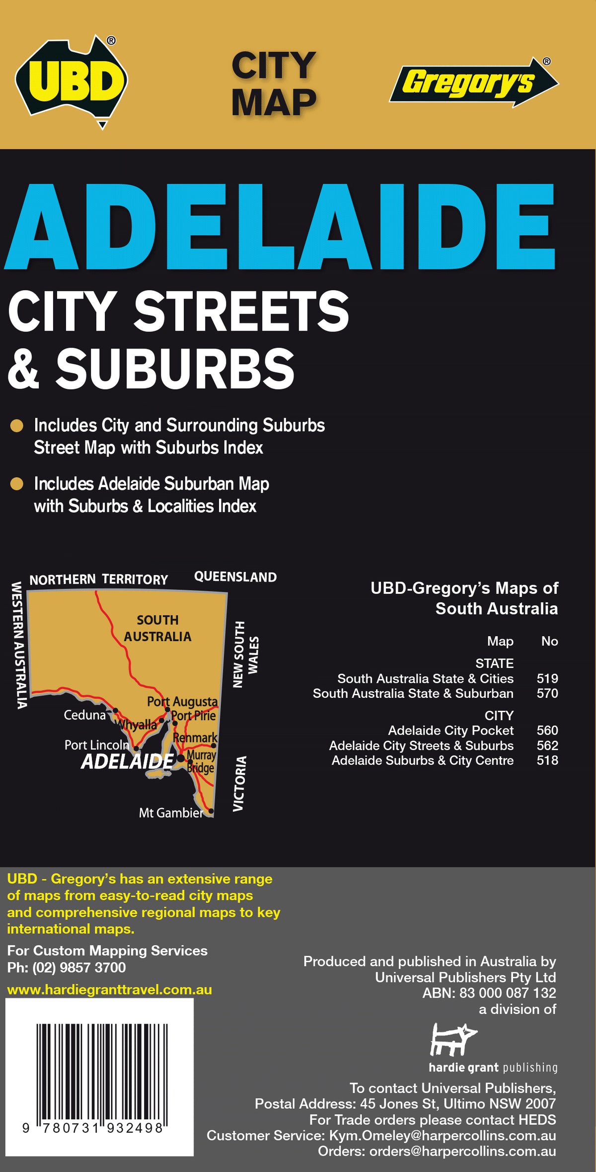 UBD-Gregory's Adelaide City Streets & Suburbs, Map 562, edition 9 by ...