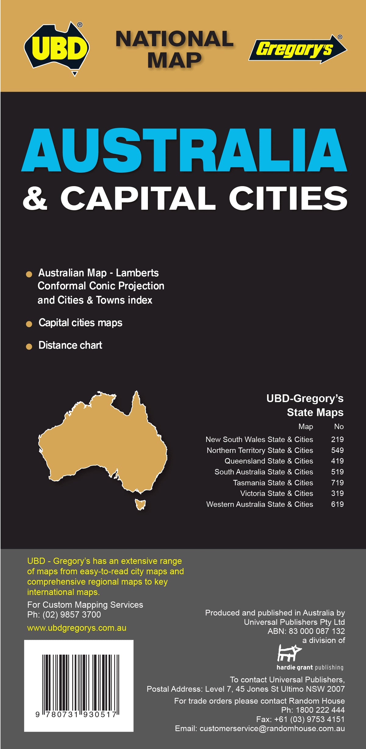 UBD-Gregory's Australia and Capital Cities, Map 180, edition 11 by ...