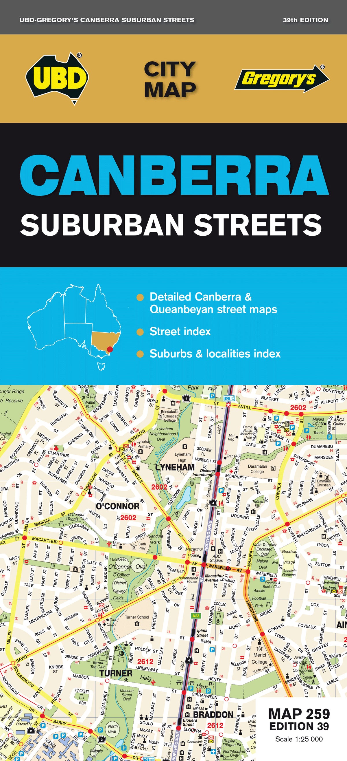 UBD-Gregory's Canberra Suburban Streets, Map 259, edition 39 by Hardie ...
