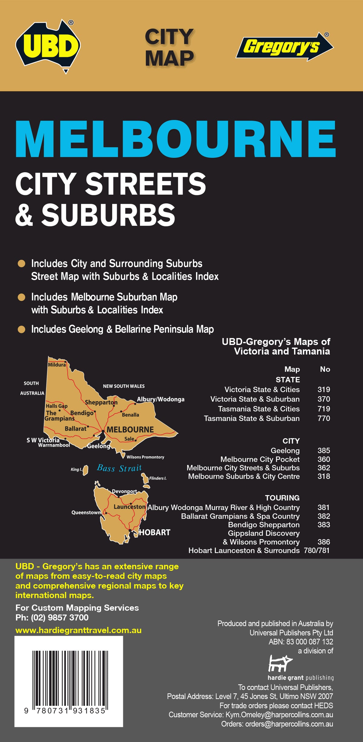 UBD-Gregory's Melbourne City Streets & Suburbs, Map 362, edition 7 by ...