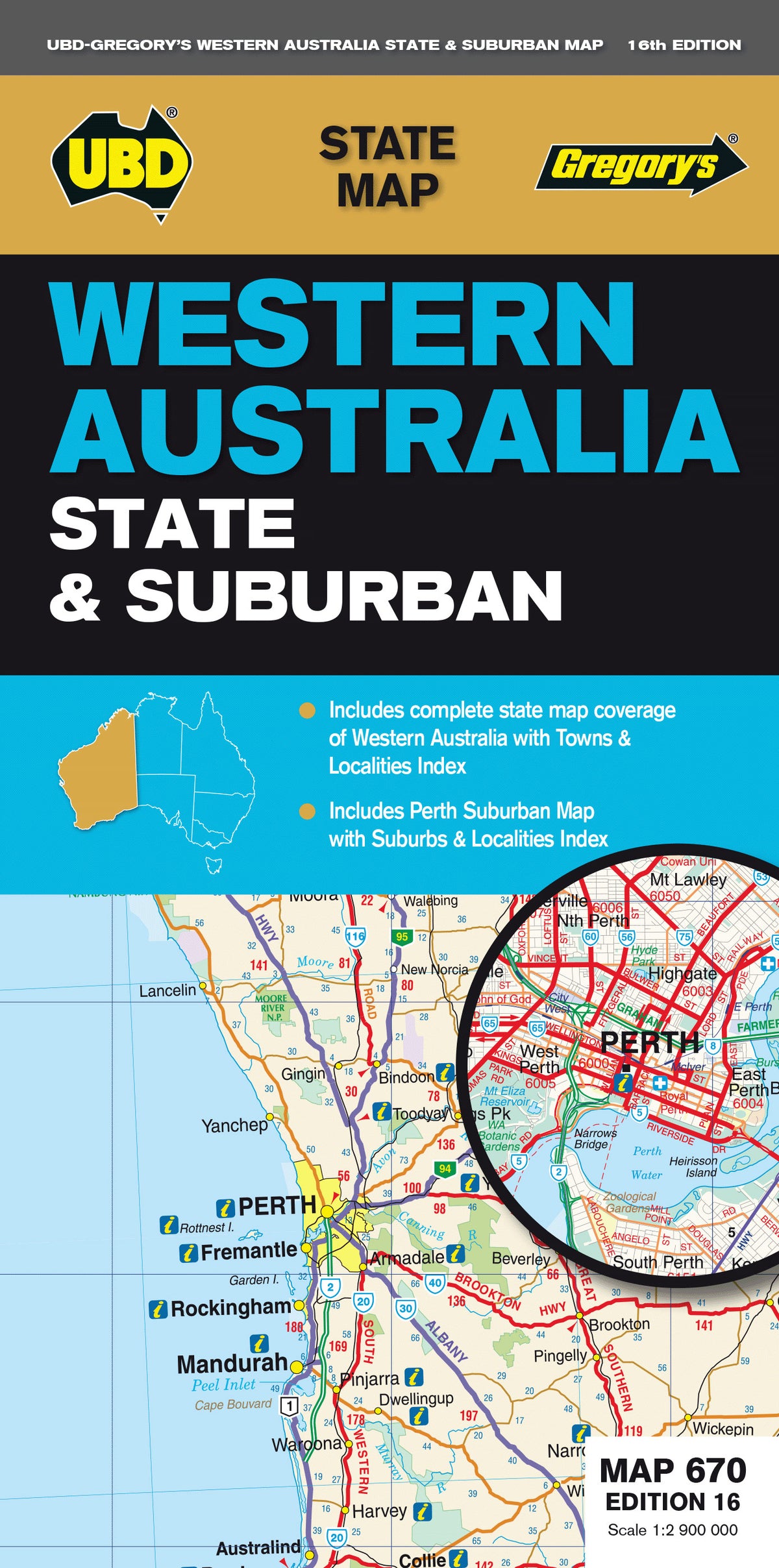 UBD-Gregory's Western Australia State & Suburban, Map 670, edition 16 ...