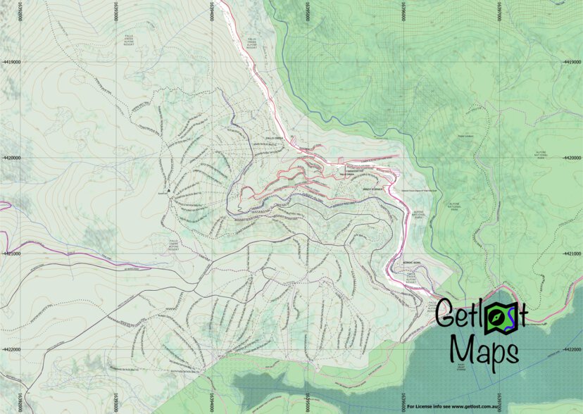 Getlost Map Falls Creek (Special) Topographic Map V15 by Getlost Maps ...
