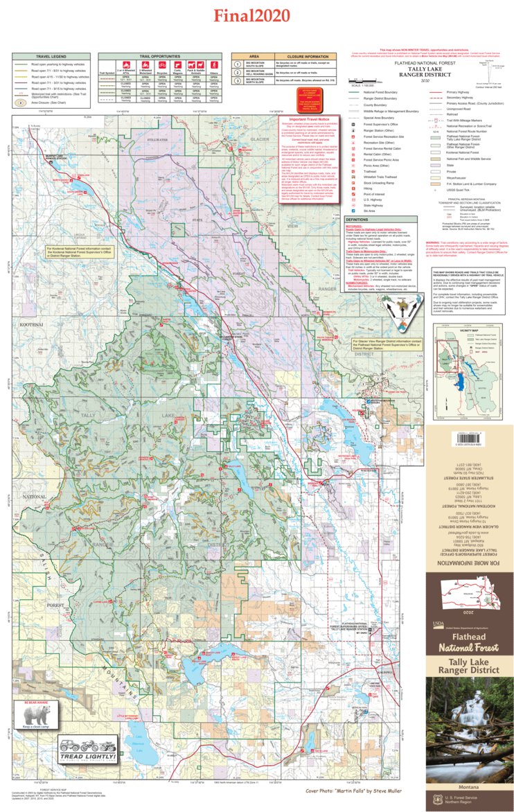 Flathead NF Tally Lake Ranger District 2020 Map by US Forest Service R1 ...