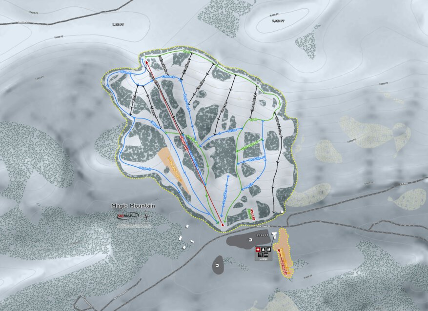Magic Mountain ID Resort Map by Mapsynergy | Avenza Maps