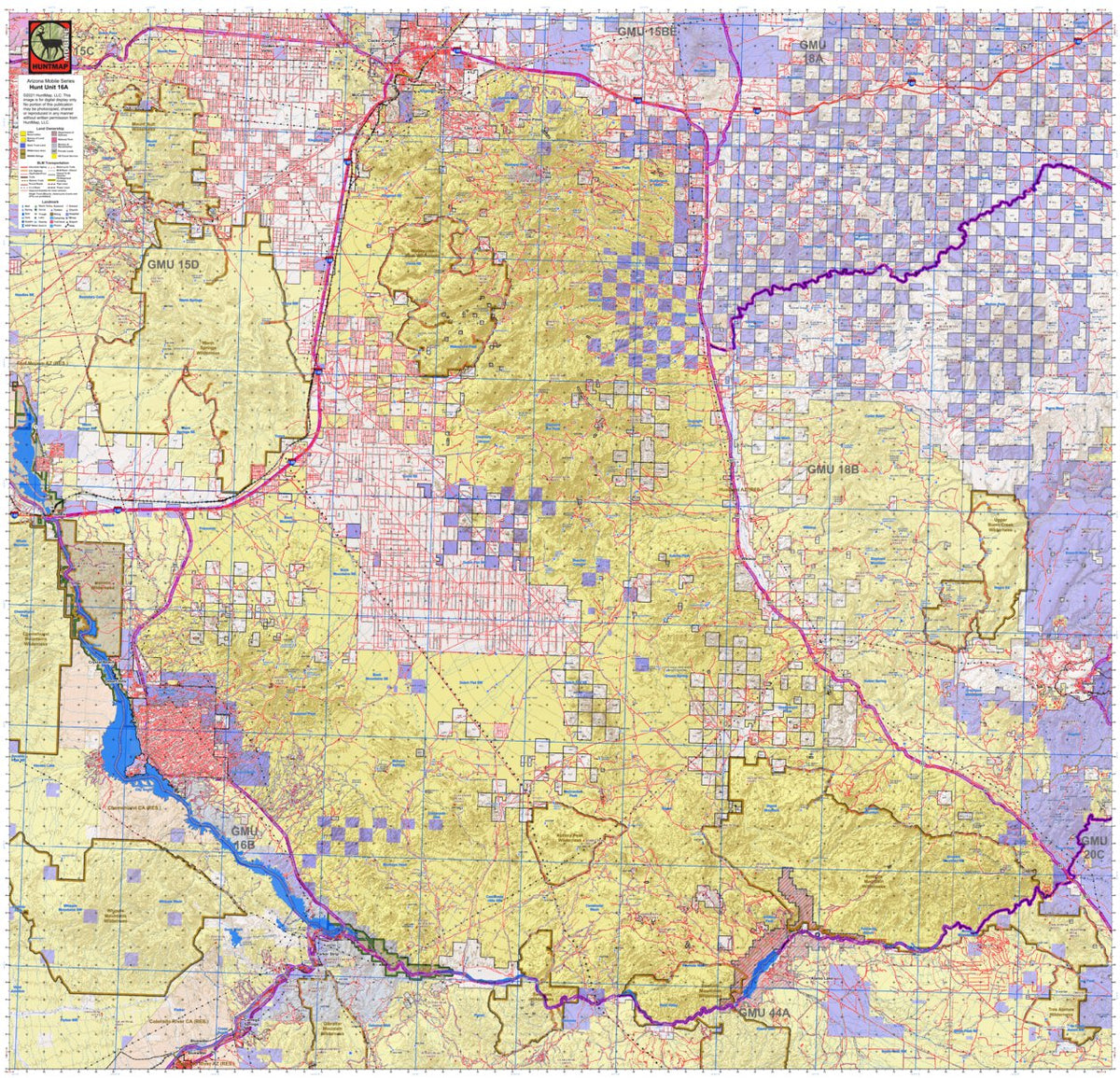 Arizona HuntMap GMU 16A Map by HuntMap, LLC | Avenza Maps