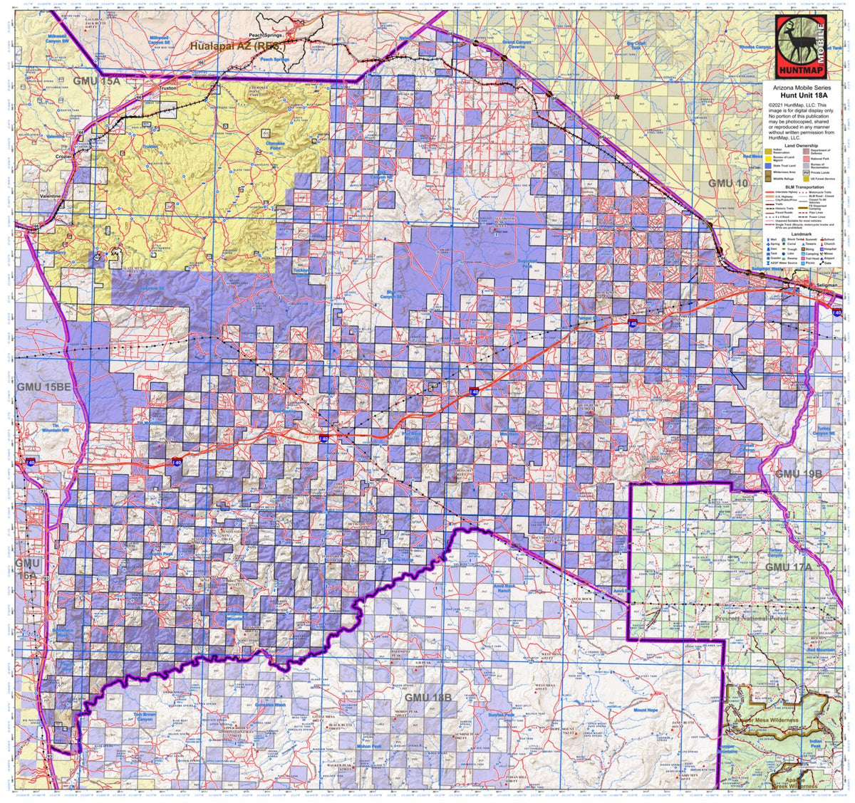 Arizona HuntMap GMU 18A Map by HuntMap, LLC | Avenza Maps