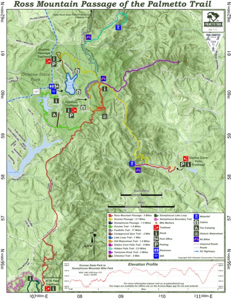Ross Mountain Passage of the Palmetto Trail Map by Palmetto ...