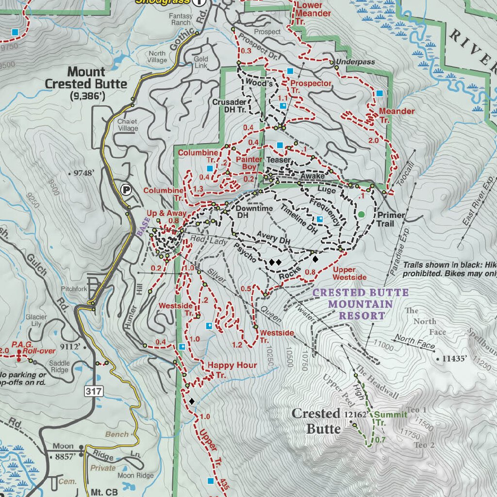 Crested Butte Trail Map by Singletrack Maps | Avenza Maps