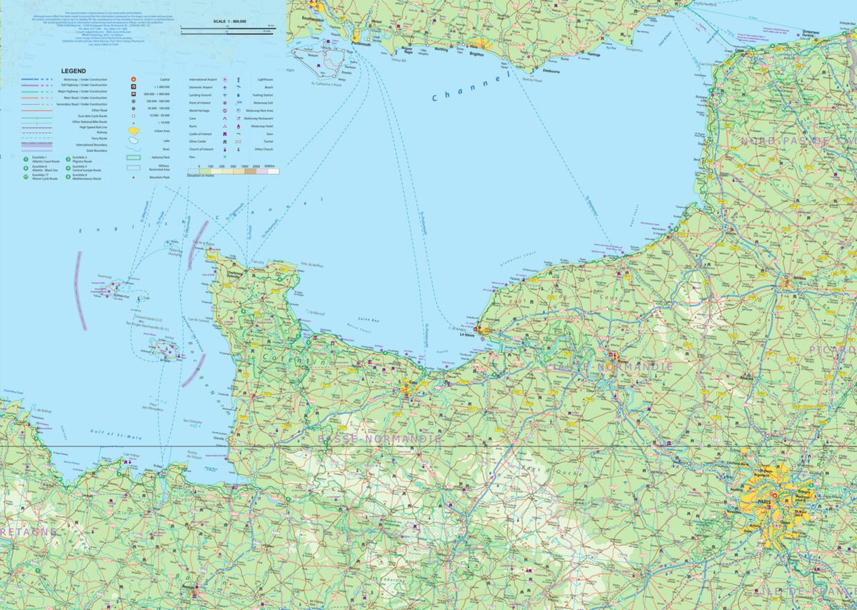 Normandy (France) 1:600,000 (ITMB) Map by ITMB Publishing Ltd. | Avenza ...