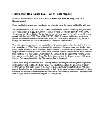 HBL - Huckleberry Bog Loop Map by Finger Lakes Trail Conference ...