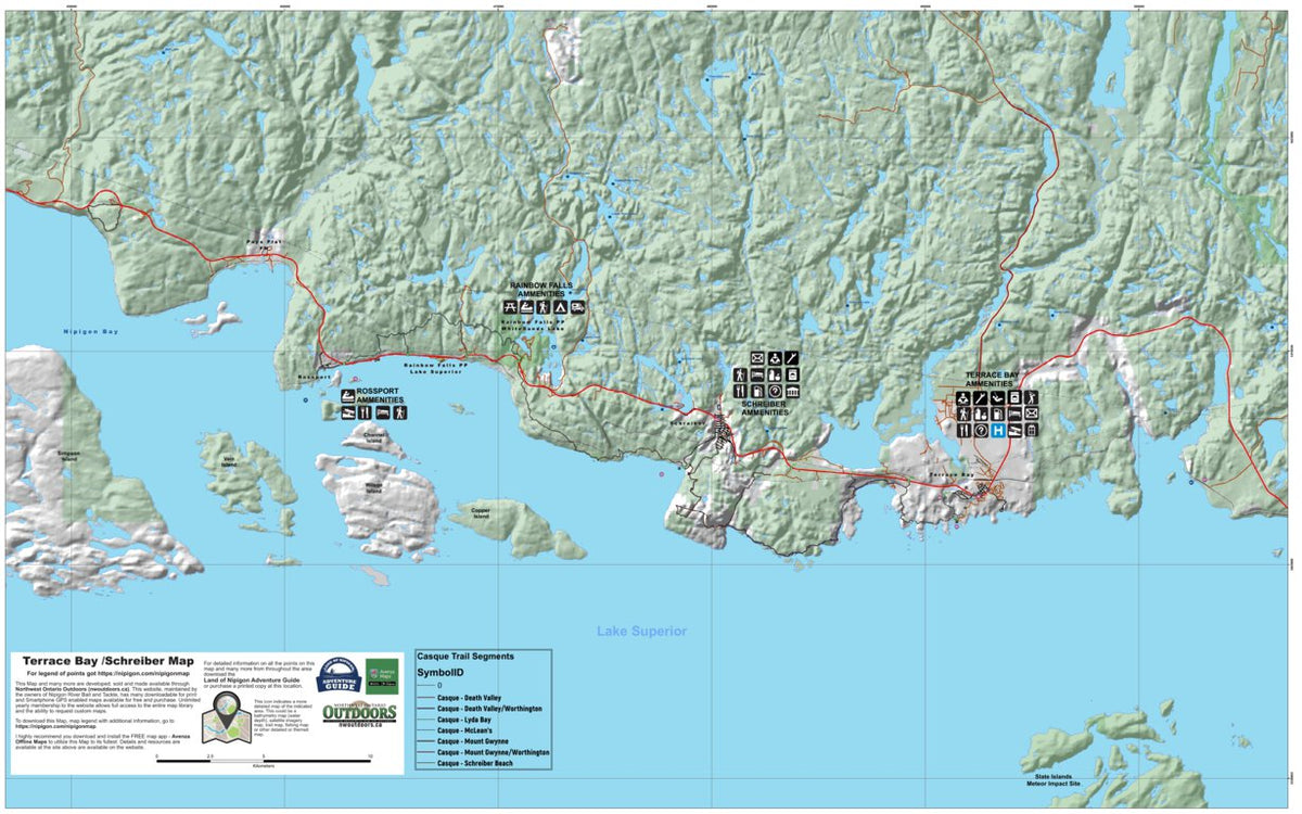 Terrace Bay Schreiber Adventure Map by GH Services | Avenza Maps