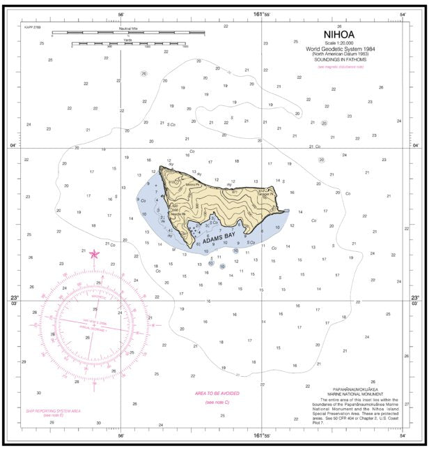 Nihoa Map by National Oceanographic & Atmospheric Administration (NOAA ...