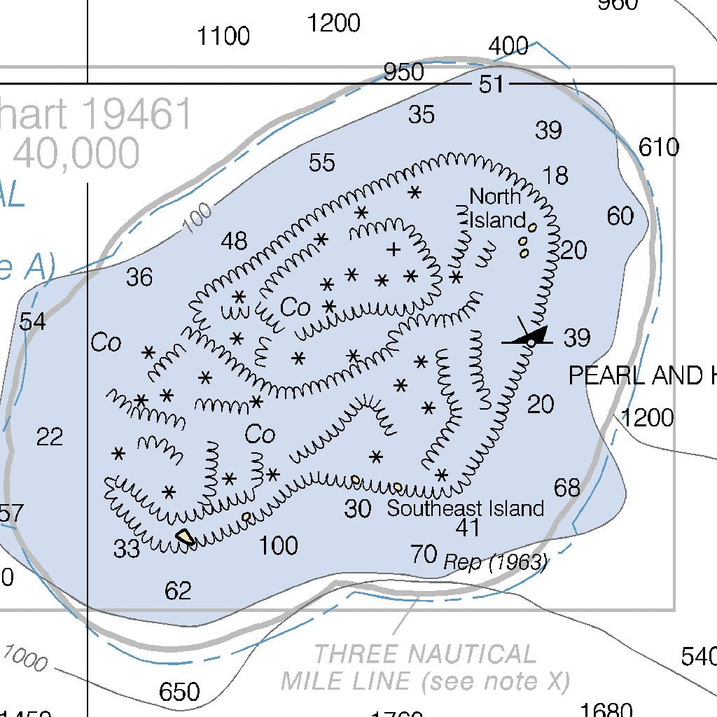 Laysan Island To Kure Atoll Map by National Oceanographic & Atmospheric ...