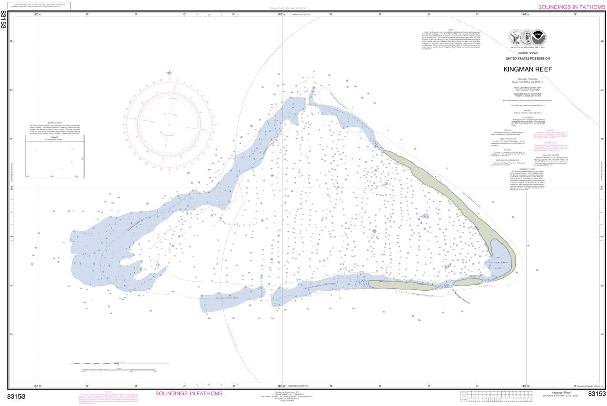 Kingman Reef Map by National Oceanographic & Atmospheric Administration ...