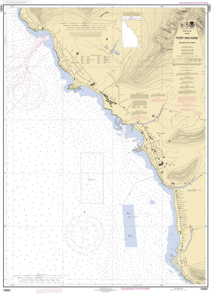 Port Waianae Island Of Oahu Map by National Oceanographic & Atmospheric ...