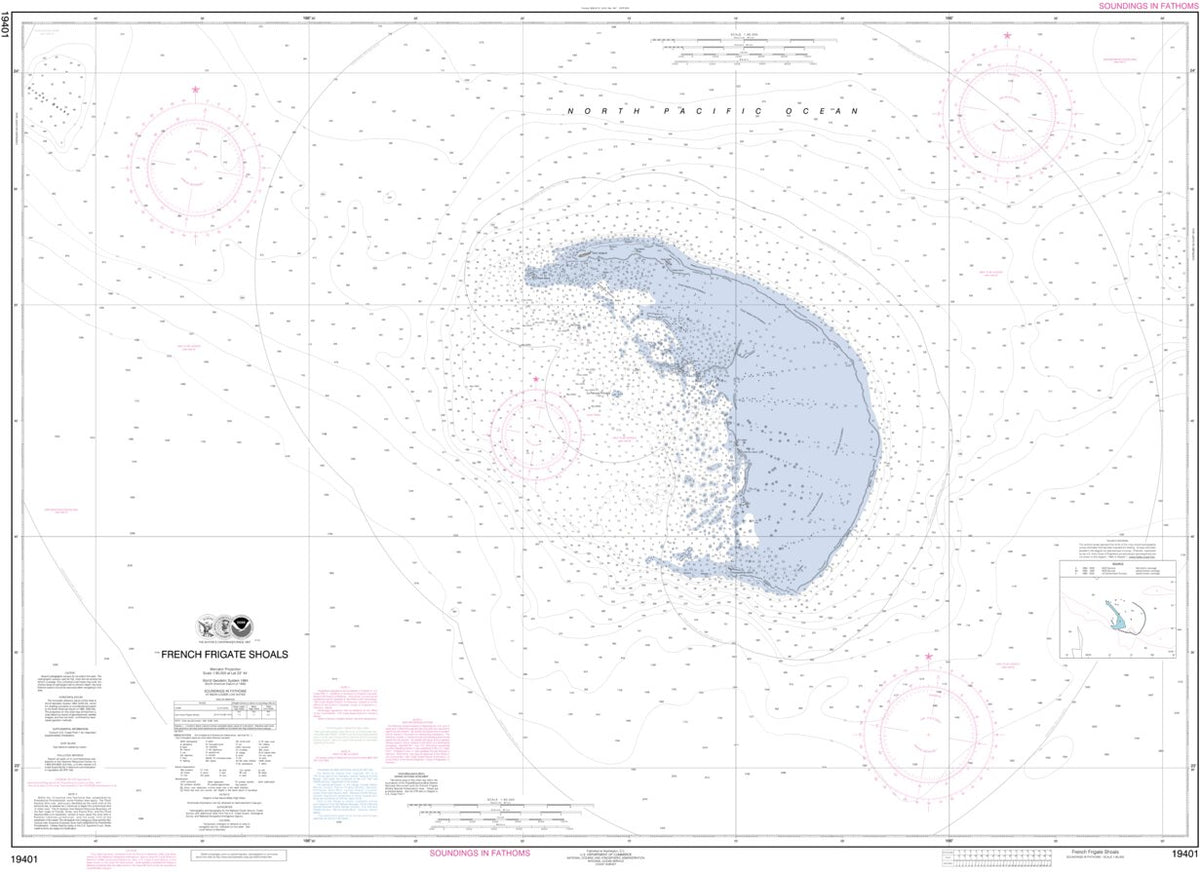 French Frigate Shoals Map by National Oceanographic & Atmospheric ...