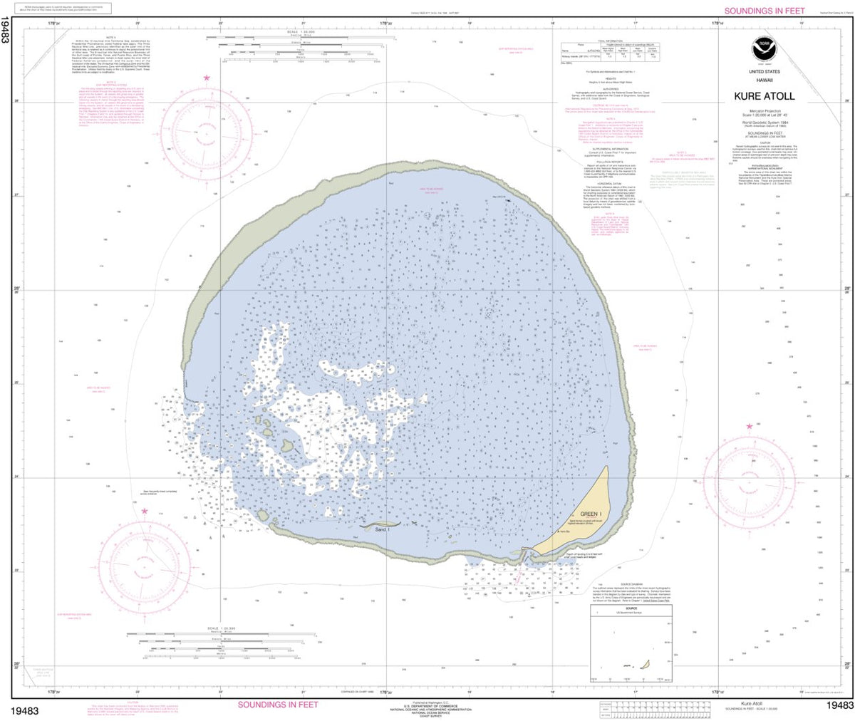 Kure Island Map by National Oceanographic & Atmospheric Administration ...