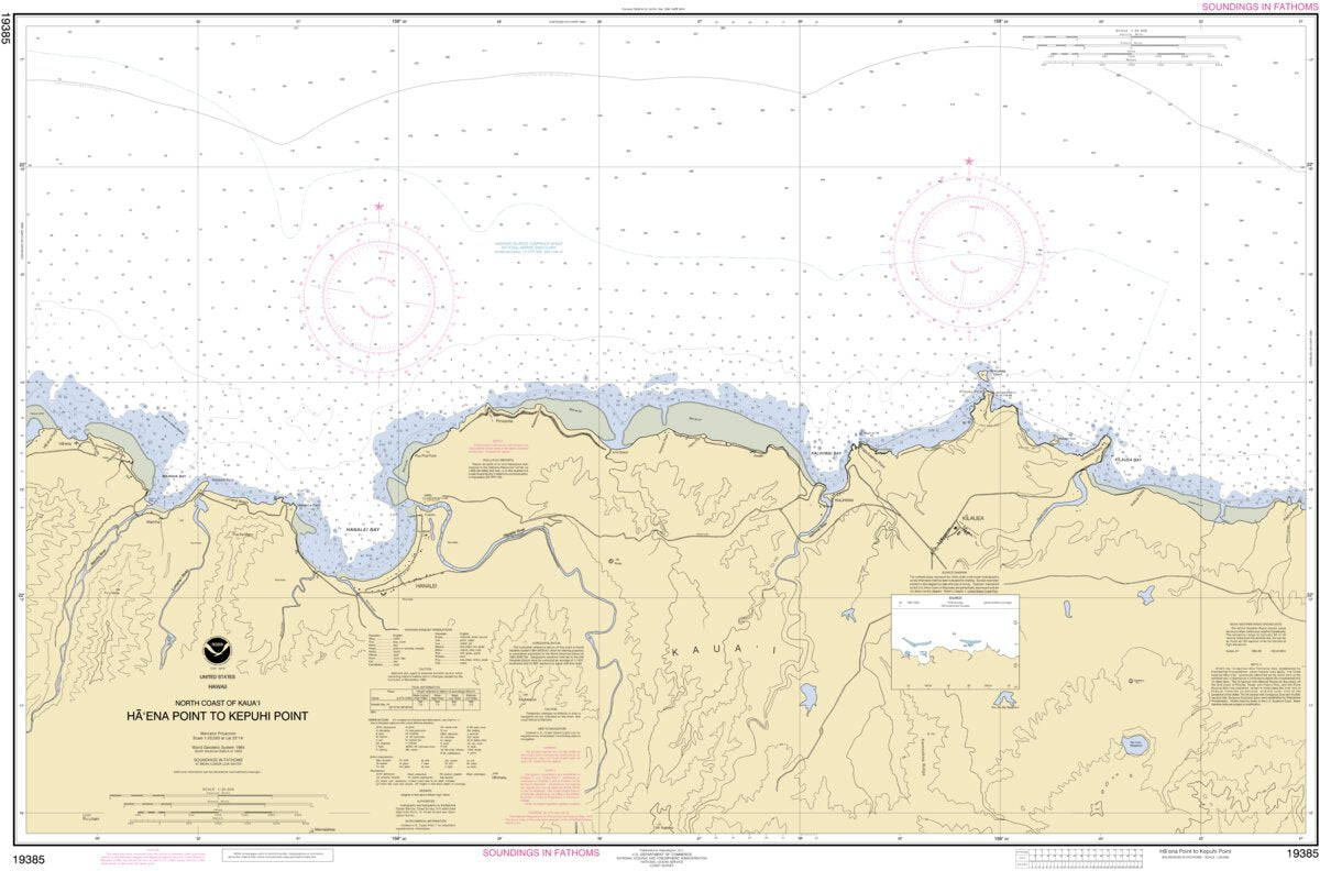 Haena Point To Kepuhi Point Map by National Oceanographic & Atmospheric ...