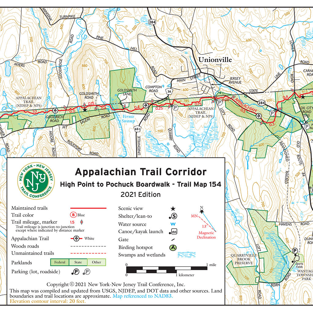 Northern New Jersey Highlands (Appalachian Trail Corridor - Map 154 ...