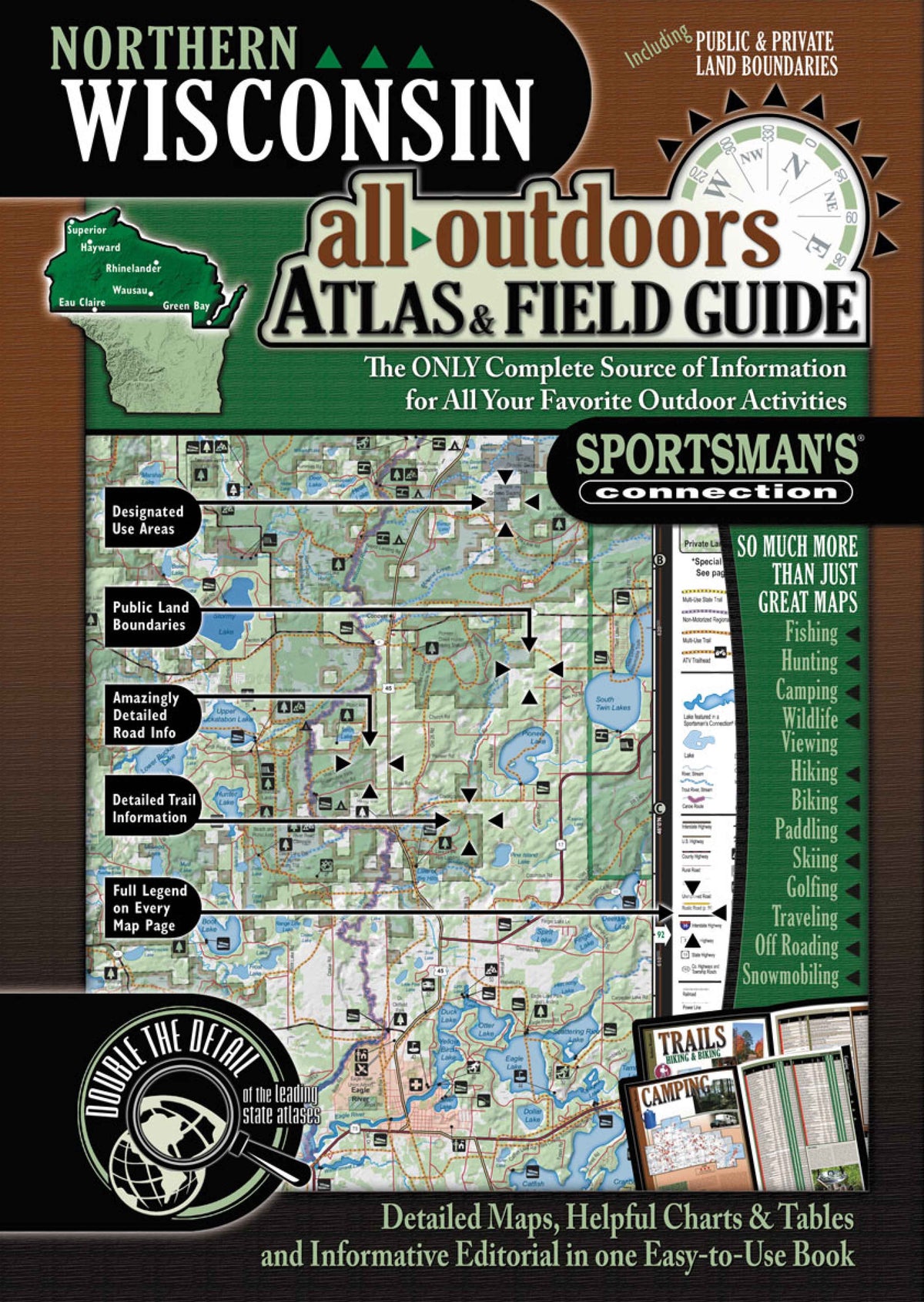 Northern WI All-Outdoors Atlas & Field Guide Map by Sportsman's ...