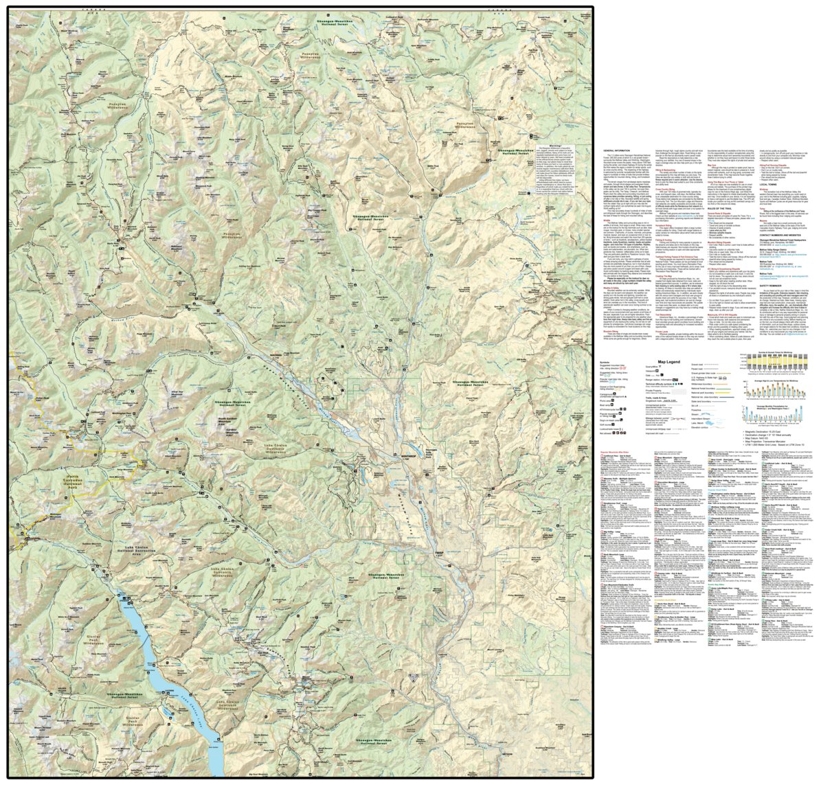 Methow, Twisp & Pasayten Wilderness, Washington Trail Map by Adventure ...
