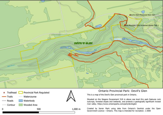 Ontario Nature Reserve: Devil's Glen Map by Xavier Maps | Avenza Maps