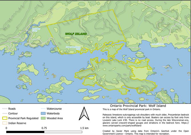 Ontario Nature Reserve: Wolf Island Map by Xavier Maps | Avenza Maps