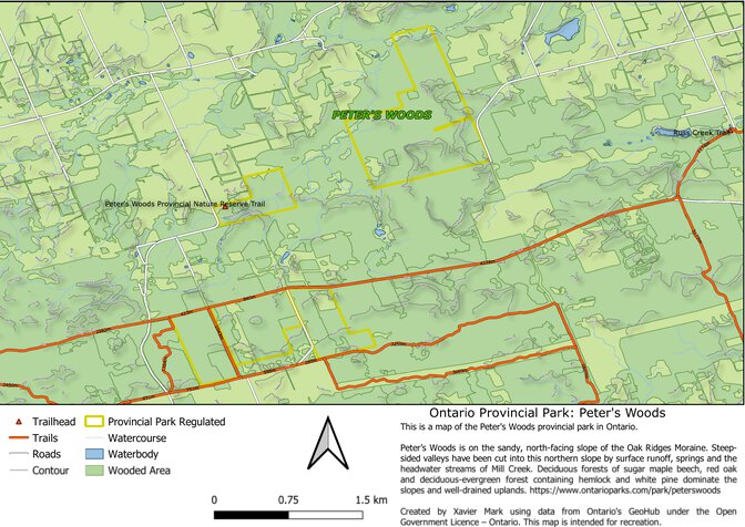 Ontario Nature Reserve: Peter's Woods Map by Xavier Maps | Avenza Maps