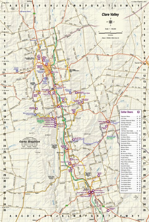 Clare Valley Map by Carto Graphics | Avenza Maps