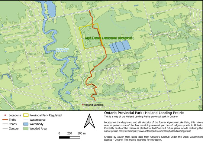 Ontario Nature Reserve: Holland Landing Prairie Map by Xavier Maps ...