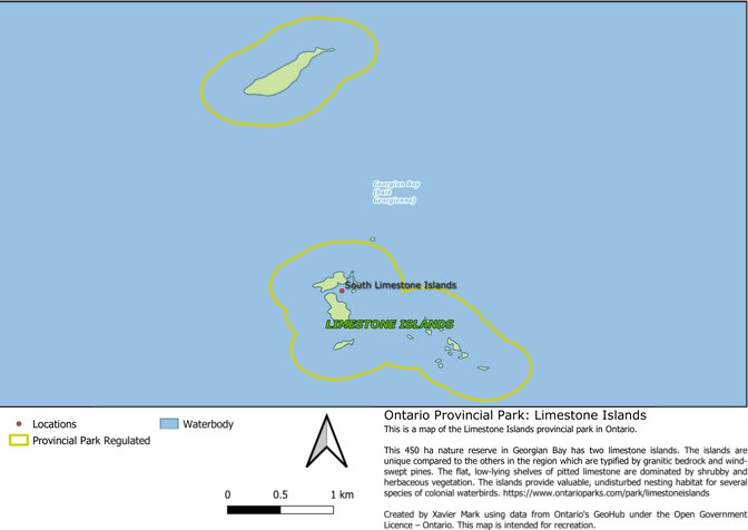 Ontario Nature Reserve: Limestone Islands Map by Xavier Maps | Avenza Maps