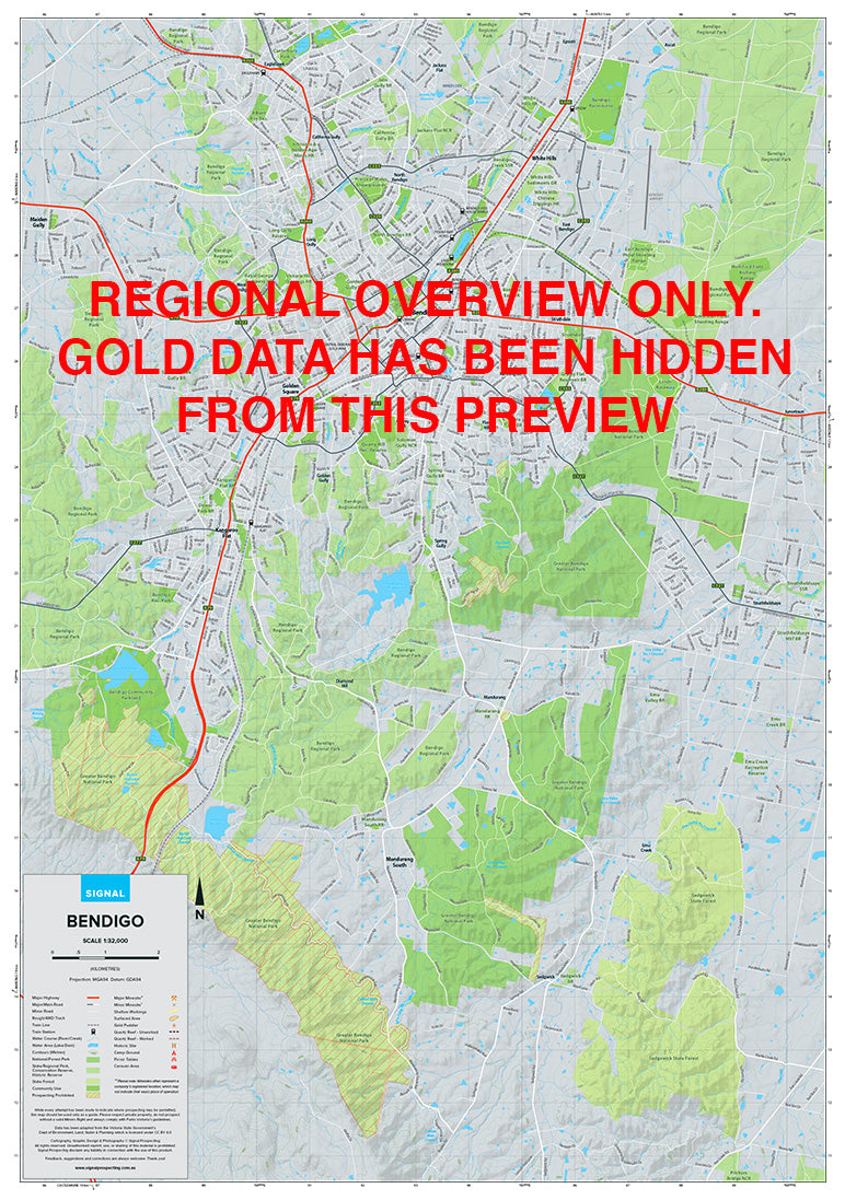 Bendigo - Gold Prospecting Map by Signal Prospecting | Avenza Maps