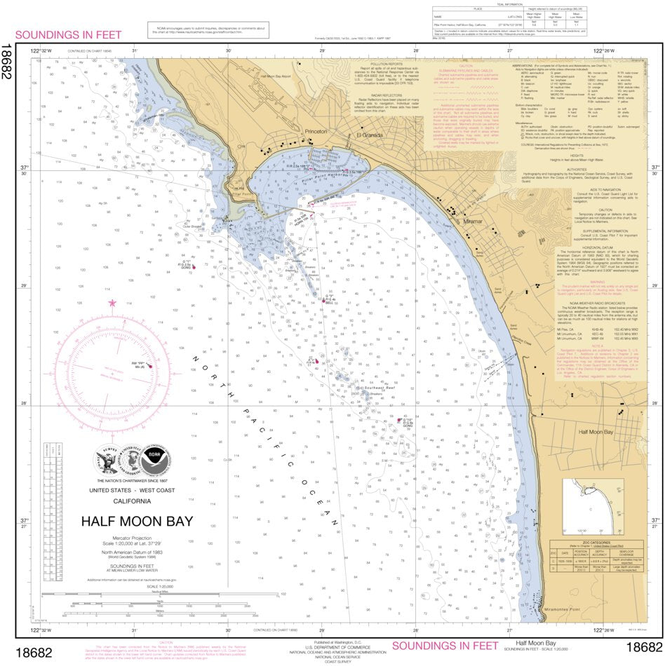 Half Moon Bay Map by National Oceanographic & Atmospheric ...