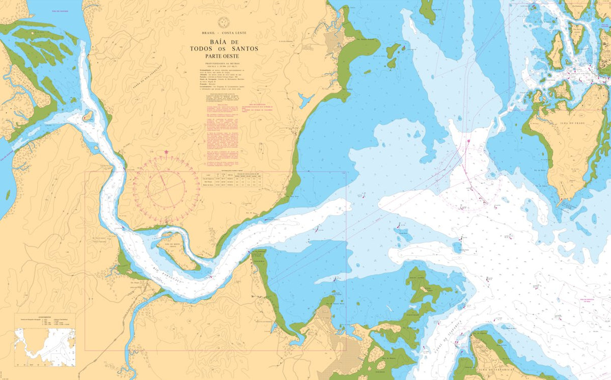 BAÍA DE TODOS OS SANTOS PARTE OESTE (1107) Map by Centro de Hidrografia ...