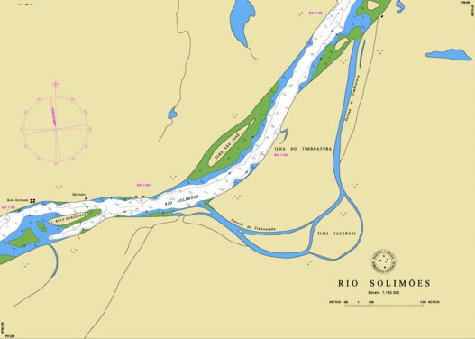 TEFÉ - SANTO ANTÔNIO DE IÇA (HS-C13) Map by Centro de Hidrografia da ...