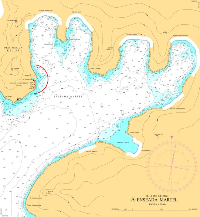 ILHA REI GEORGE - ENSEADA MARTEL (25121A) Map by Centro de Hidrografia ...