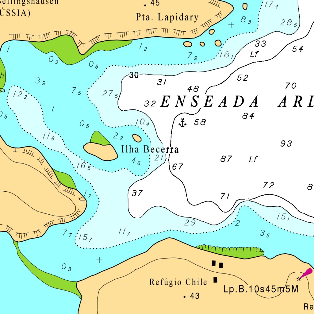 ENSEADA ARDLEY E BAÍA EDGELL (25122 PLANO) Map by Centro de Hidrografia ...
