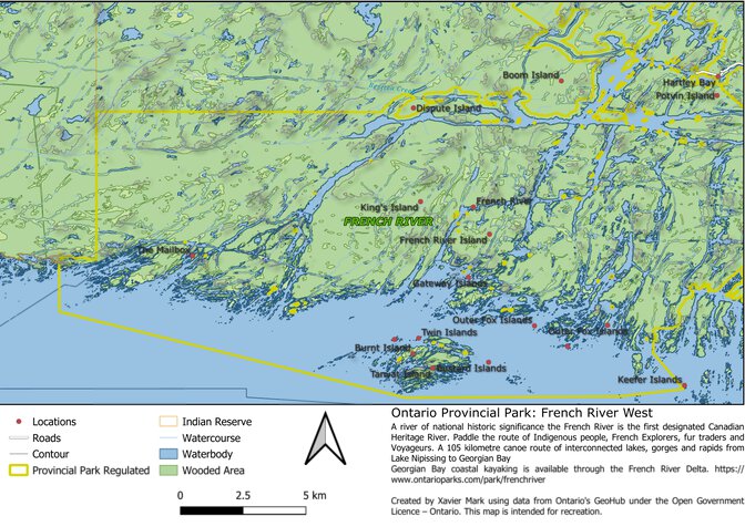 Ontario Provincial Park: French River West Map by Xavier Maps | Avenza Maps