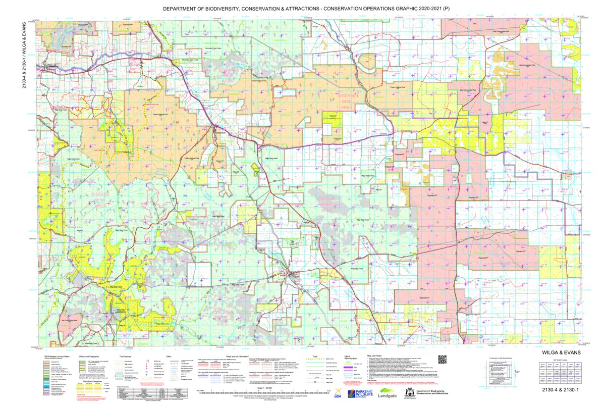 COG Series Map 2130-14: Wilga and Evans by Western Australia Department ...