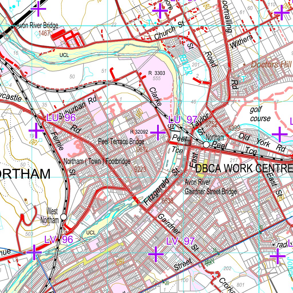 COG Series Map 2234-14: Northam and Grass Valley by Western Australia ...
