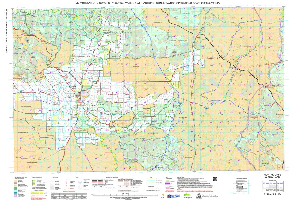 COG Series Map 2128-14: Northcliffe and Shannon by Western Australia ...