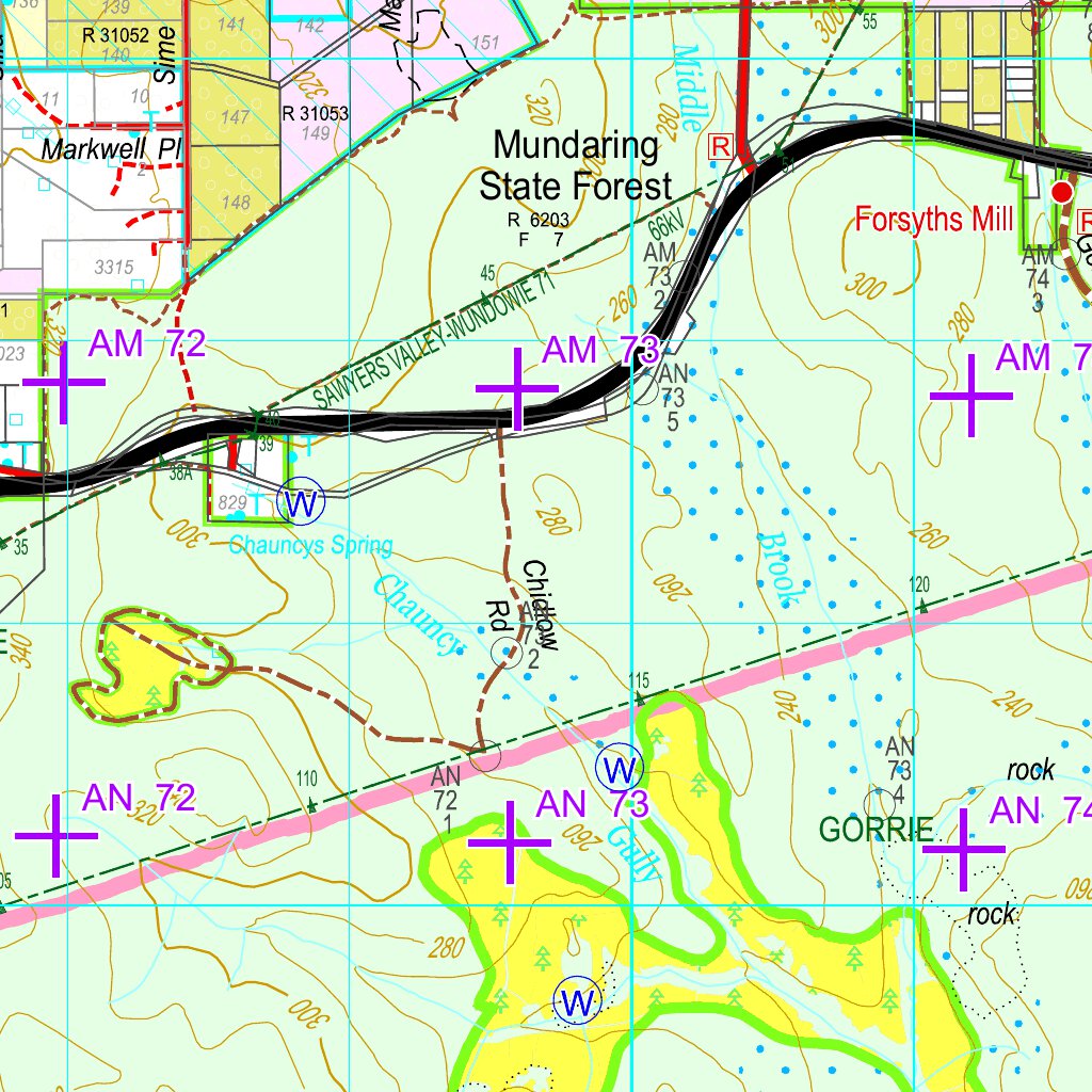 COG Series Map 2134-23: Mundaring and Chidlow by Western Australia ...