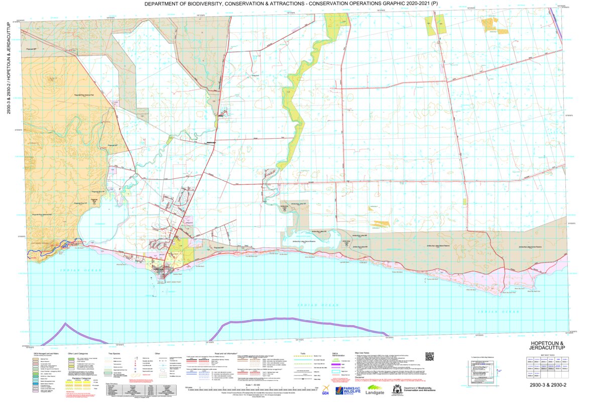 COG Series Map 2930-23: Hopetoun and Jerdacuttup by Western Australia ...