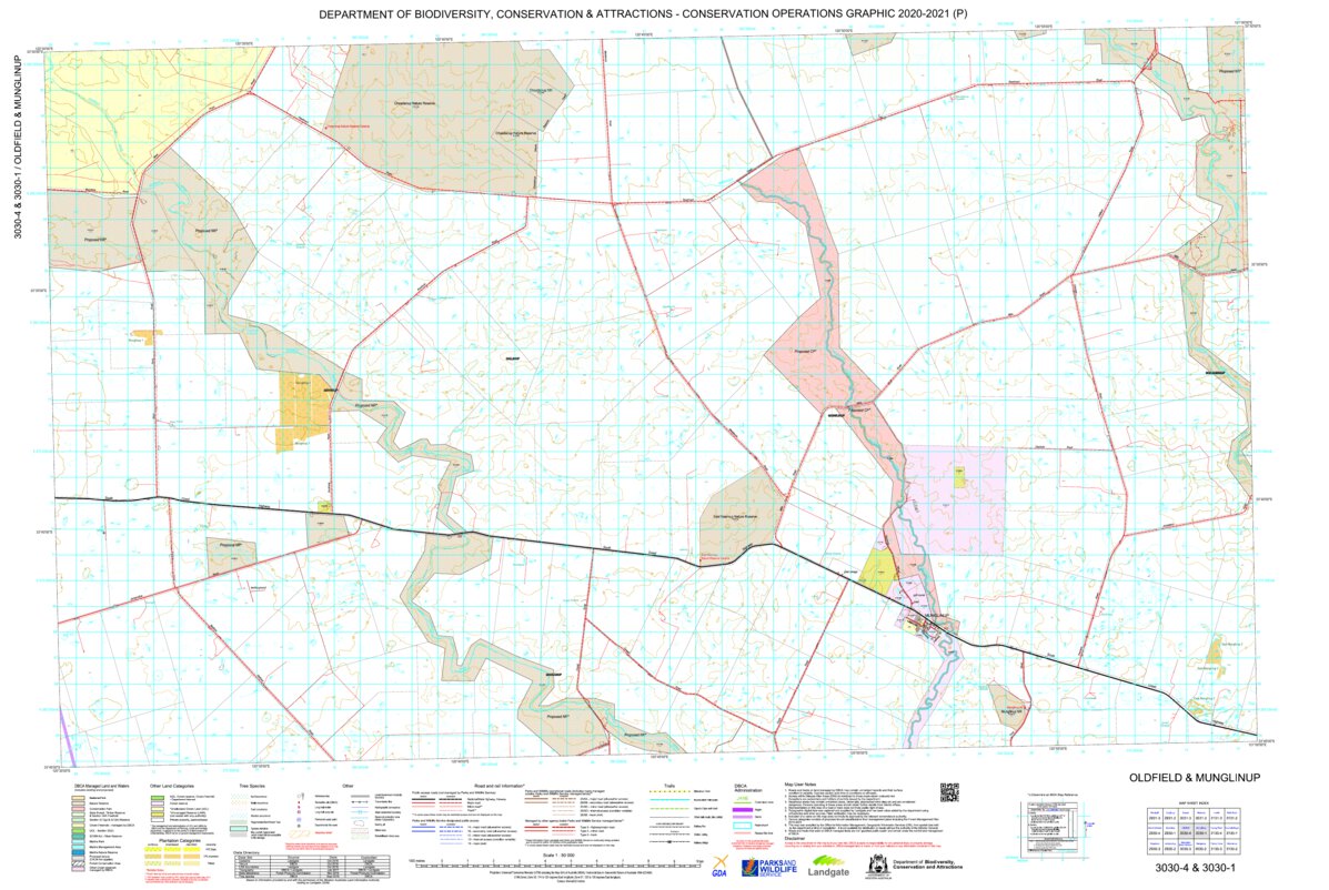 COG Series Map 3030-14: Oldfield and Munglinup by Western Australia ...