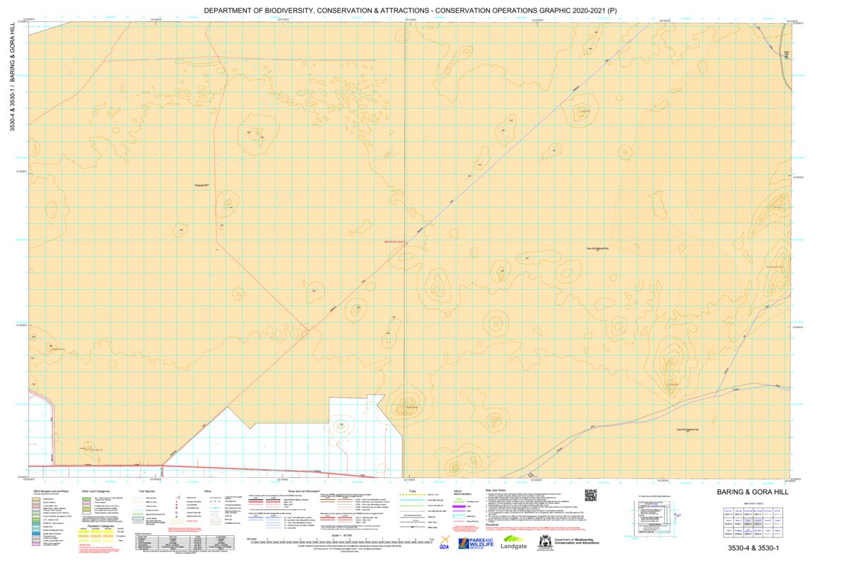 COG Series Map 3530-14: Baring and Gorahill by Western Australia ...