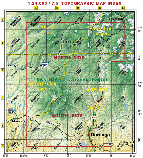 Durango Trails Map-7th ed by Latitude 40 maps | Avenza Maps