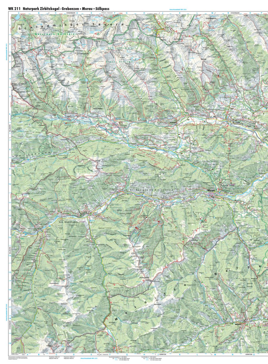 Hiking Map Zirbitzkogel - Grebenzen - Murau West by Freytag-Berndt ...