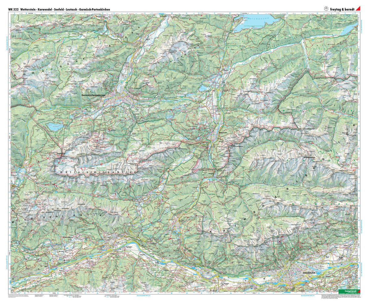 Hiking Map Wetterstein - Karwendel by Freytag-Berndt & Artaria KG ...