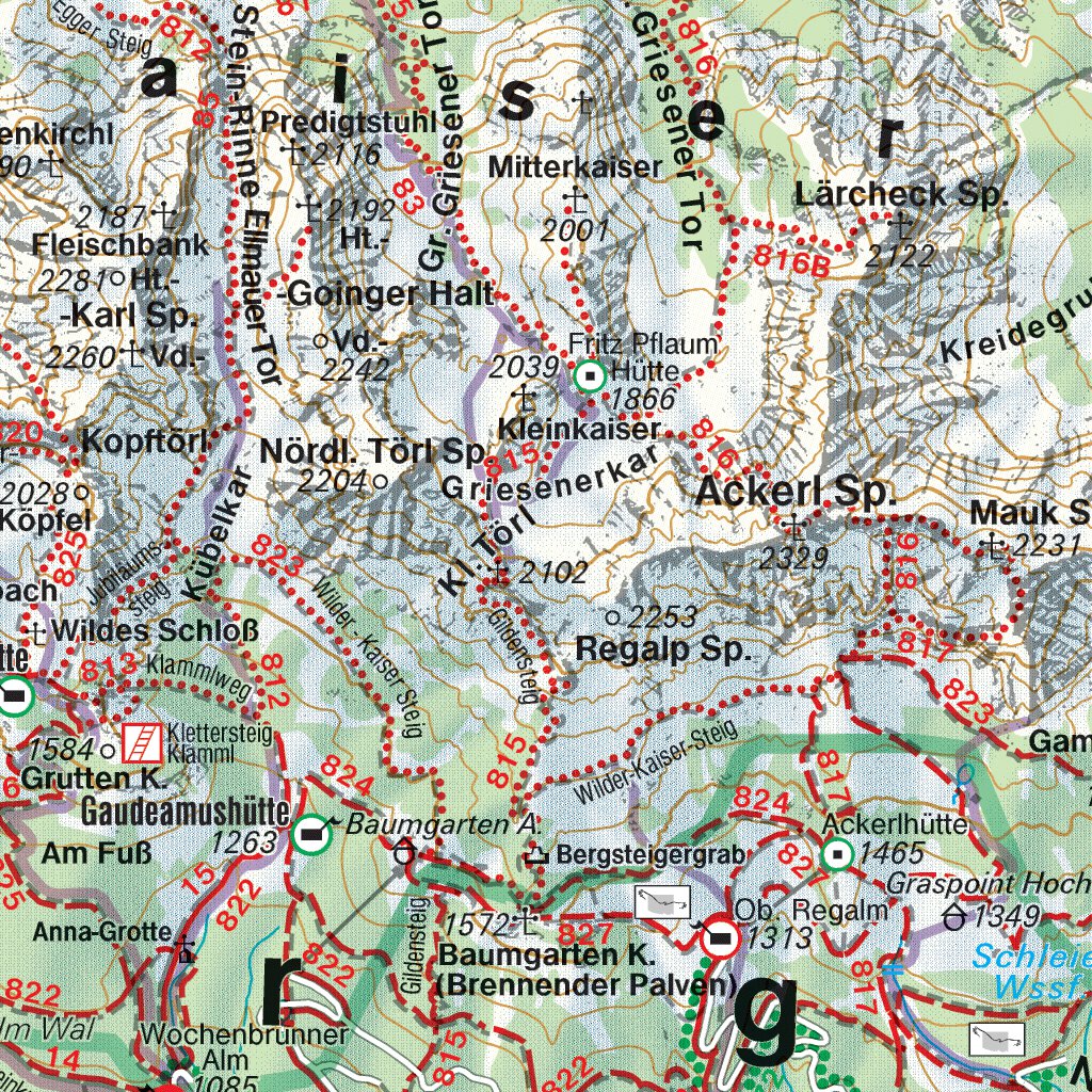 Hiking Map Kufstein - Kaiser Mountains by Freytag-Berndt & Artaria KG ...