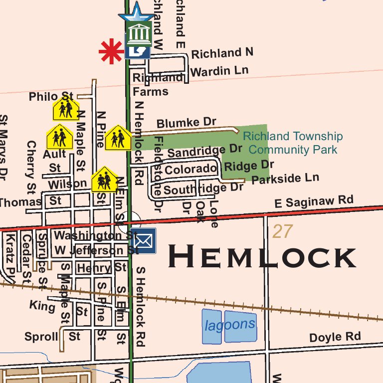 Richland Township, Saginaw County, Michigan Map by Donald Dale Milne ...